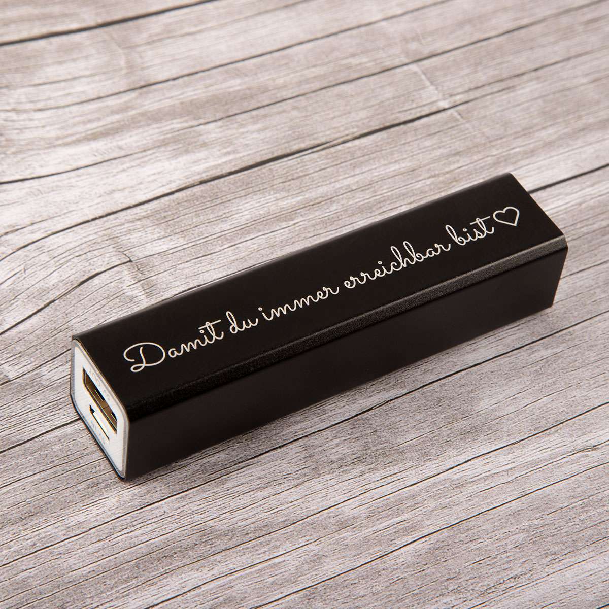 Powerbank personalisieren (z.B. mit Name) - mit Lasergravur
